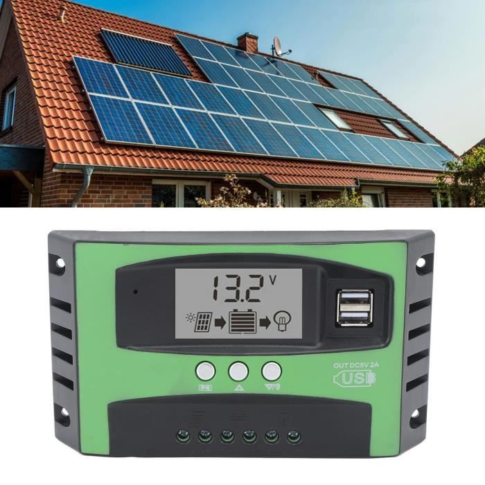 Contrôleur solaire MPPT (100A)Contrôleur De Charge Solaire Régulateur De Panneau Solaire 12V 24V ...