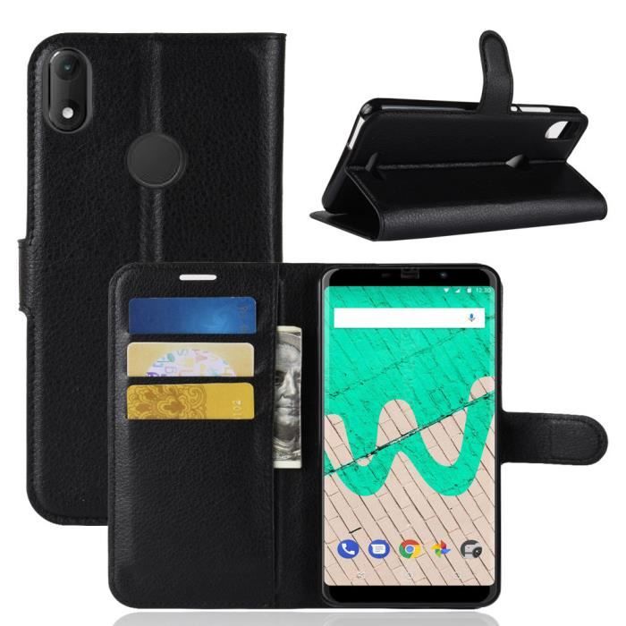 Coque Wiko View Max Étui à Rabat avec Support Nouveau Portefeuille PU ...