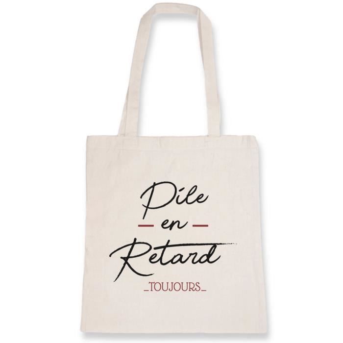 Sac tote bag en toile coton bio - LA FRENCH TOUCH - Pile en retard ...