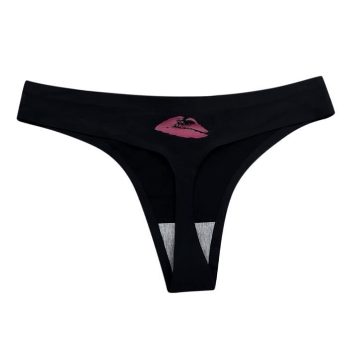String Tanga Mode délicate pour femme lèvre impression sexy caleçon ...