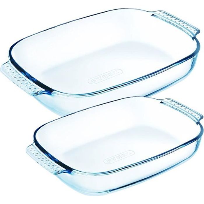 Plats à Four - Pyrex Classic - Rectangulaire - 3.6L - 2.6L - Verre ...