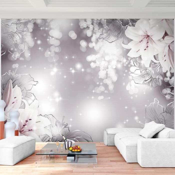 Runa art Papier Peint Intissé Tapisserie Fleurs de Lys 352x250 cm (8,8 M2) - 8 Bandes Faciles à ...