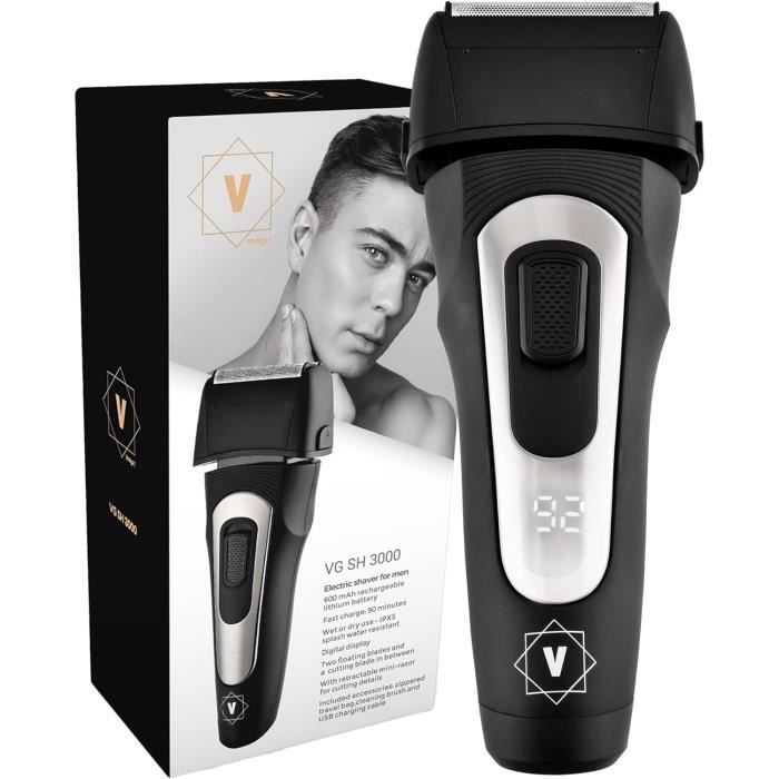 Vg Sh 3000 Rasoir Électrique Pour Homme, 2 Éléments En Aluminium Et Tondeuse Fendue, Utilisation ...
