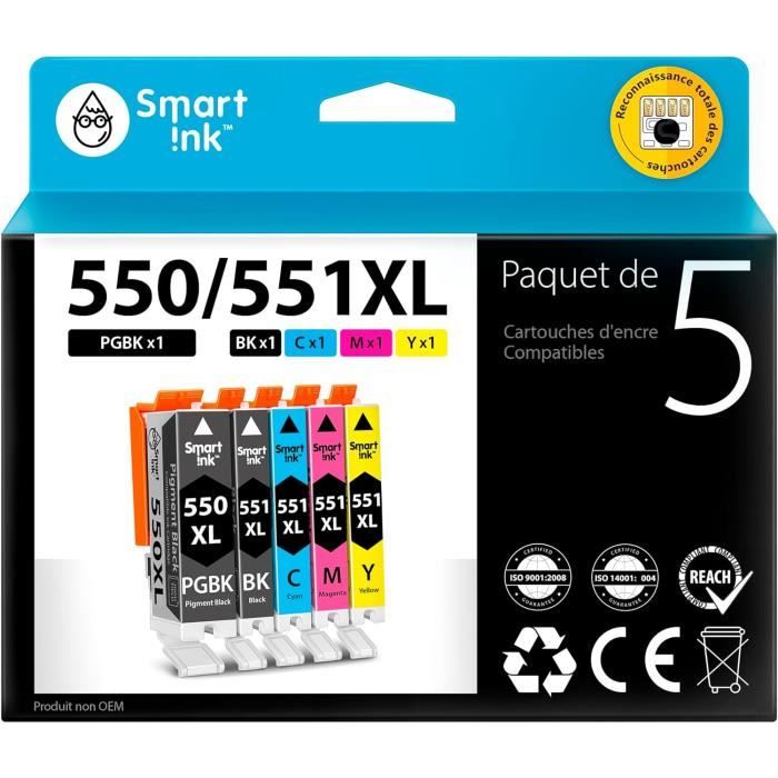 Compatible Cartouche D'Encre De Remplacement Pour Canon Pgi 550 Xl 550Xl Cli 551 Xl 551Xl 5 Pack ...