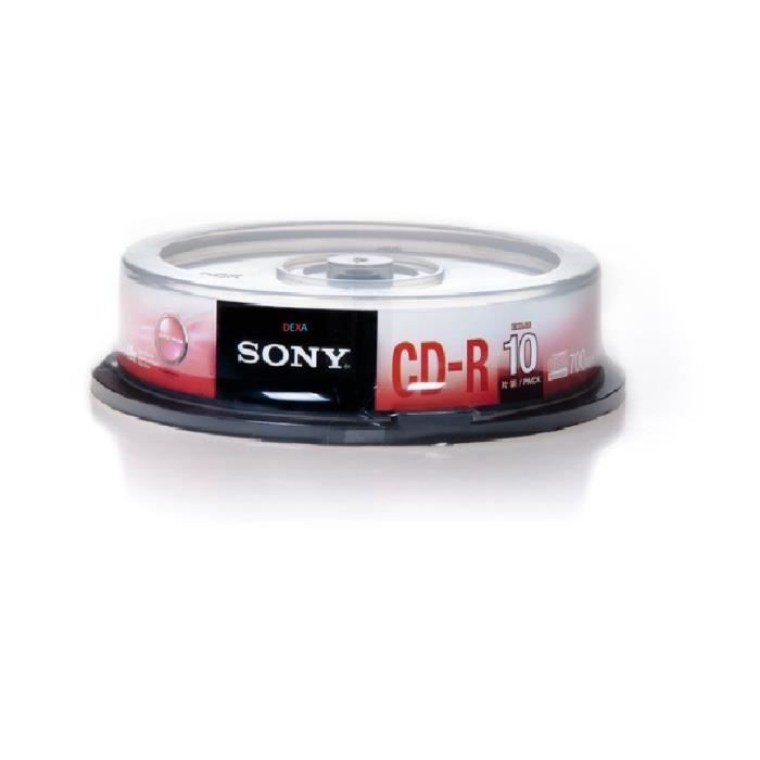 Sony CD-R 48x 700MB Spindle 10 Pcs - Cdiscount Informatique