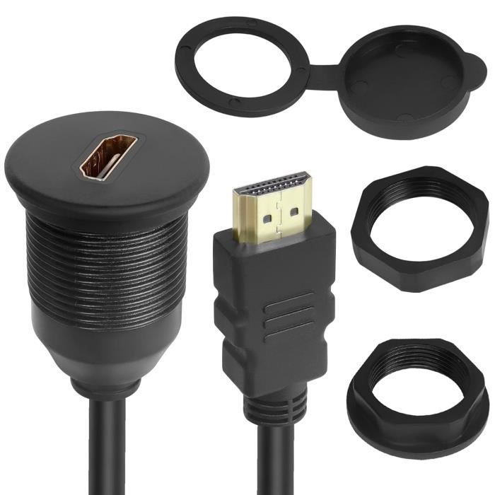 4K HDMI Fileté Embarqué Voiture étanche Cable HDMI 1.4 Male à Femelle ...