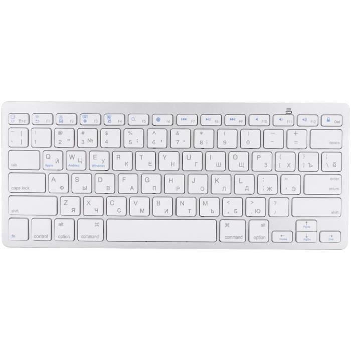Clavier Russe Bluetooth, 78 Touches Bouton Flottant Ultra-Mince Clavier ...