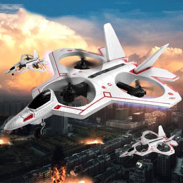 VINGVO Avion télécommandé 2.4GHz RC avion EPP mousse argent Distance de ...