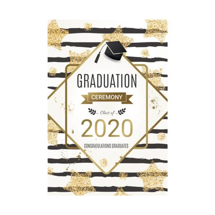 1 pc Toile de Fond Chapeau Doctoral 2020 Graduation Décoratif Imprimé ...