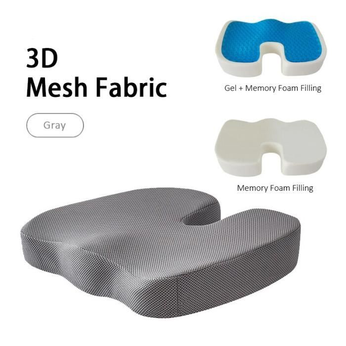 COUSSIN DE CHAISE,3D Mesh-Gray-Memory Foam--Coussin à mémoire de forme ...