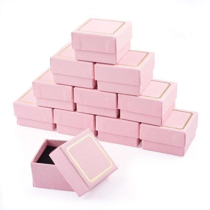 BOITE A BIJOUX,Pink 5x5x3.3cm--Boîtes À Bijoux En Carton Avec Mousse ...