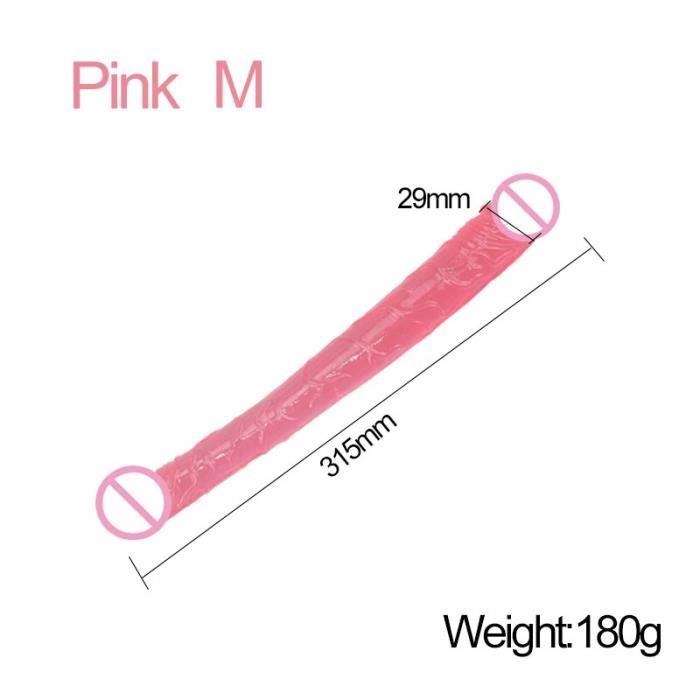 Gode long à double extrémité, flexible, réaliste, pour femme, sextoy ...