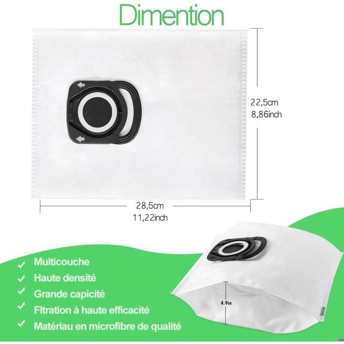 10 Sac pour Aspirateur Rowenta Silence Force Hygiène Compact Power X ...
