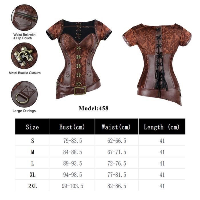 Corsets Punk en Faux cuir pour femmes,noir et rouge,Sexy,gothique,sous le buste,rétro,Bustier ...