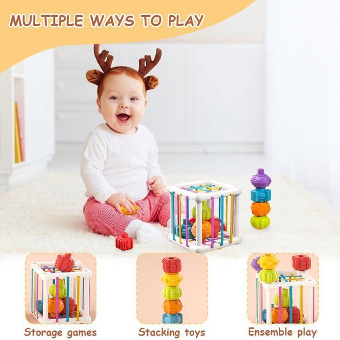 Jouet Bebe 1 2 Ans, Montessori Sensoriel Jeux pour Bébé 6 9 12 18 Mois ...