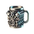 Tasse De Café En Moteur De Voiture,V6 Engines Stainless Steel Mug with ...