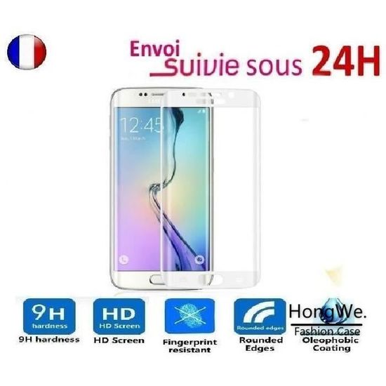Film vitre de protection SAMSUNG GALAXY S7 EDGE ARGENT écran en verre ...