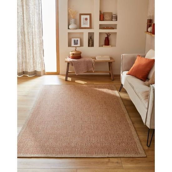 Tapis intérieur extérieur aspect jutemotif géométrique - NAZAR RUGS ...