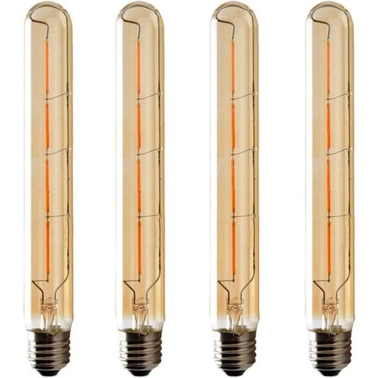 Paquet De 4, E27 Ampoules Tubes Led Edison Retro T30 4W 40W, Lampe À Filament Led, 400Lm Blanc ...