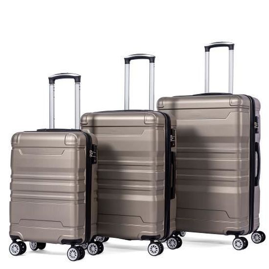 Set de 3 Valise avec serrure TSA et roue universelle OR