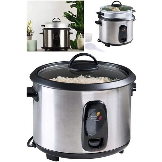 Cuiseur à riz et PANIER vapeur en inox Capacité 1.8L avec Couvercle ...