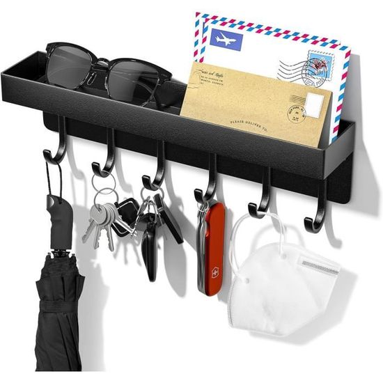 Iophi porte clef mural avec étagère, organisateur peu encombrant, porte ...