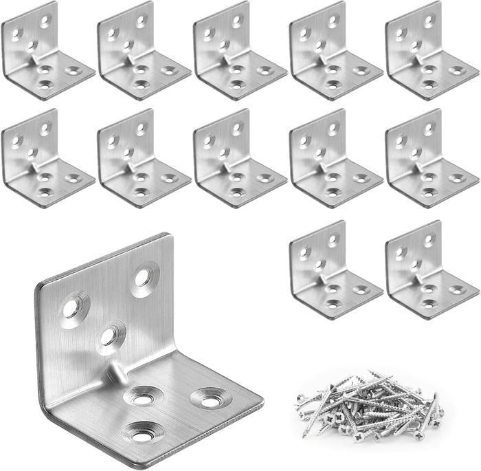 20 Pcs Equerre Inox 30x30 mm, Equerre Fixation avec Vis, Equerre Metal ...