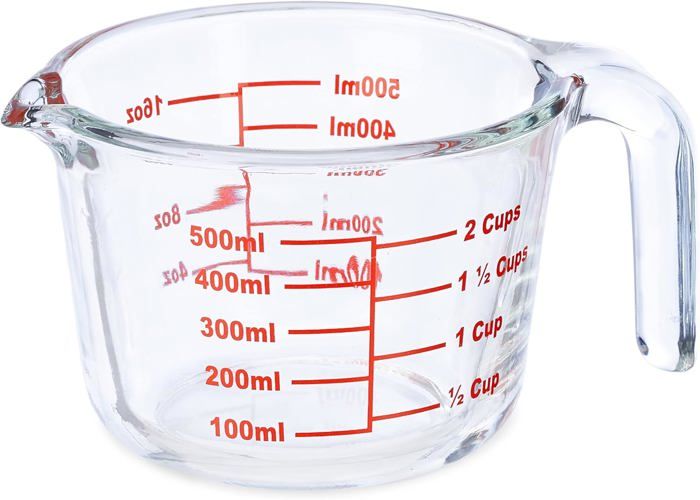 Verre mesureur, 500 ML, résistant à la Chaleur, pour Micro-Ondes, gradué ML, oz, Cups ...