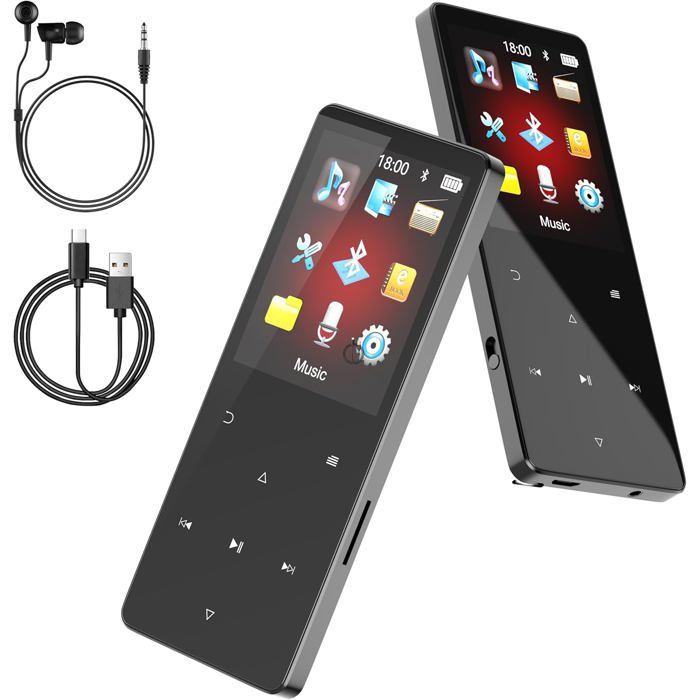 64 Go Lecteur MP3 Bluetooth 5.3 Portable avec Écouteurs,Radio FM ...