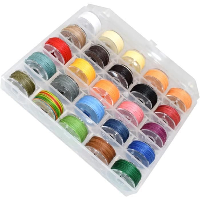 1 Boîte 25 Fil À Coudre Surjet Fil À Coudre Couture Cordon Rond Fil De ...