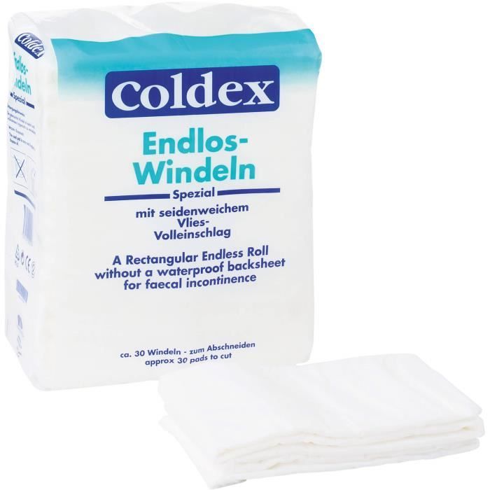 Coldex Endlos-Windeln mit seidenweichem Vlies-Volleinschlag, 30 pc ...