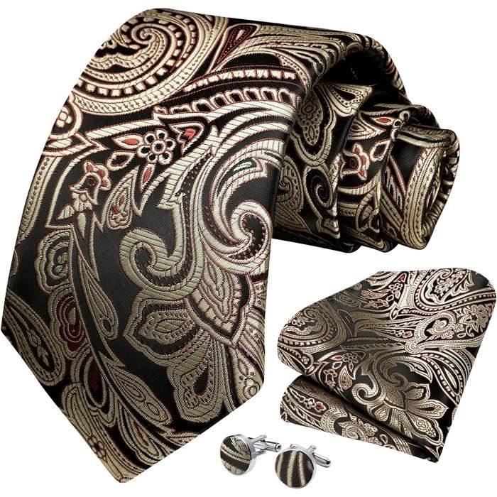 Cravate pour hommes Fleurs Paisley Cravate & Pochette Bouton de ...