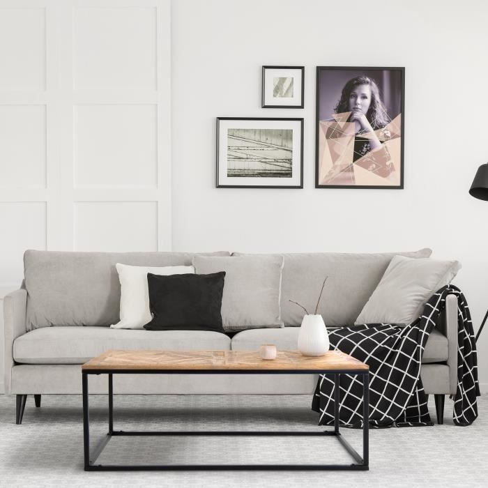 WOMO-DESIGN Table d'Appoint Rectangulaire - 120x60cm - Naturel ...