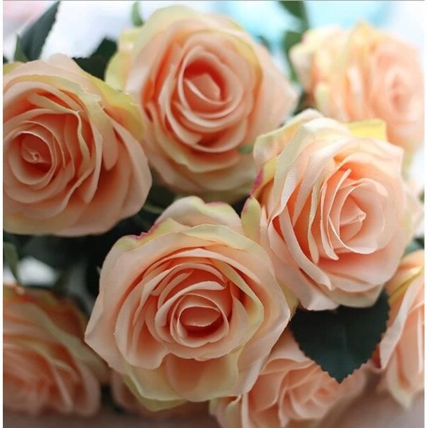 Roses artificielles en soie, 10 lot, fausses fleurs décoratives, pour ...