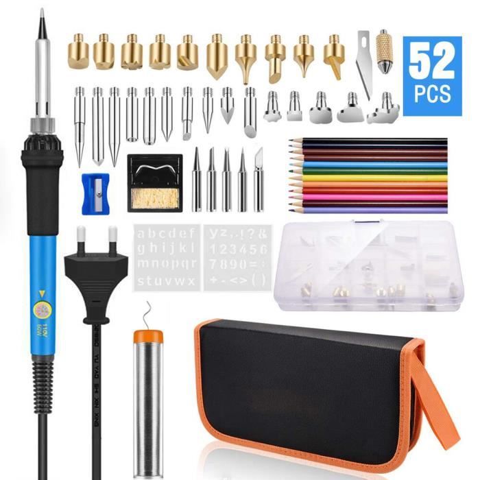 Poste a souder,Kit de soudage 220V 60W,fer à souder,combustion du bois,transfert de chaleur ...