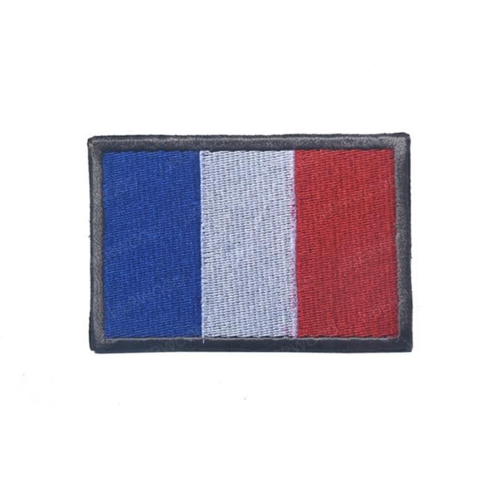 GREY BORDER 5 x 8cm -Patchs brodés drapeau français,boucle à crochet ...
