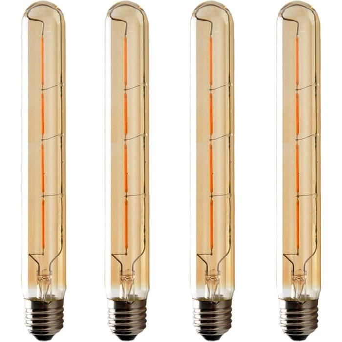 Paquet De 4, E27 Ampoules Tubes Led Edison Retro T30 4W 40W, Lampe À Filament Led, 400Lm Blanc ...