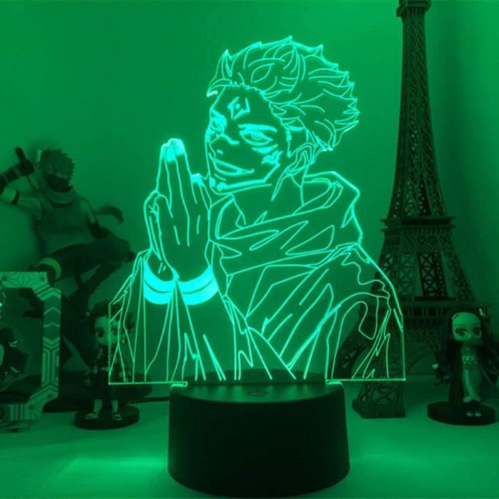 Anime Jujutsu Kaisen Ryomen Sukuna Lampe D'Illusion 3D Colorful Rvb Led ...