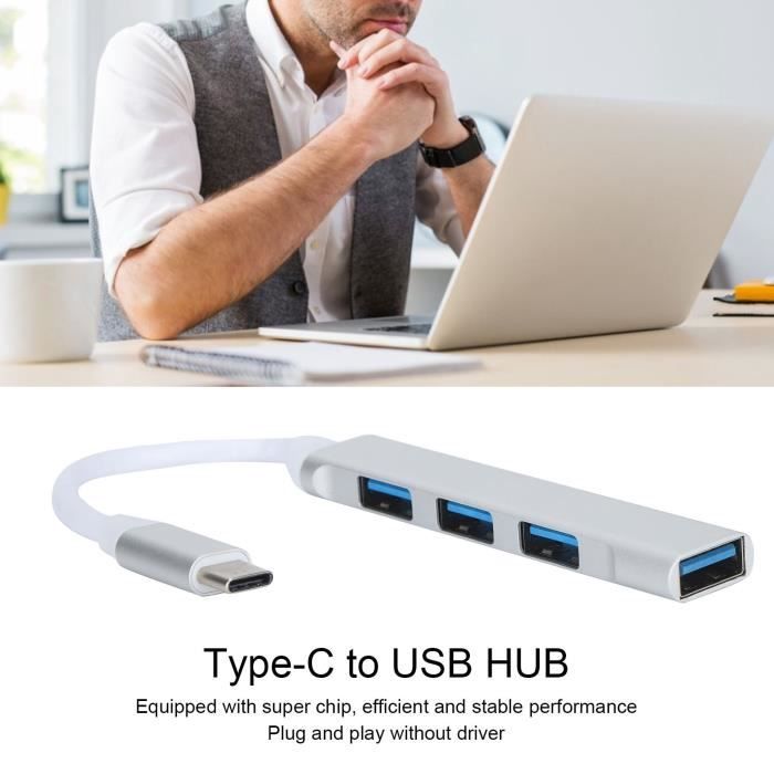 MOO Adaptateur Hub Usb C 4 Ports Type‑C Vers Usb 2.0/3.0 Pour Xiaomi ...