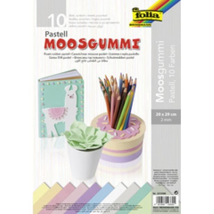 Folia Gommette en mousse PASTEL, non autocollant 10 feuilles 0,000000 ...