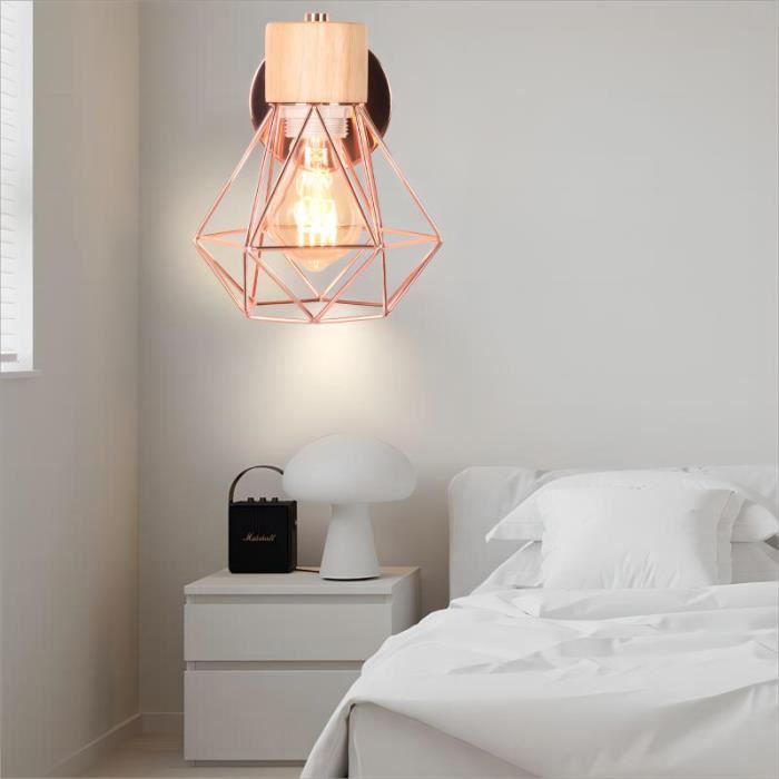 Fusion Mini applique murale avec bois, 1pcs Ø16cm Or rose, Lampe Murale ...