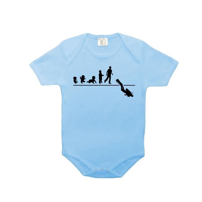 Body bébé 100% coton évolution bébé plongée bleu 6-12-mois Bleu ...