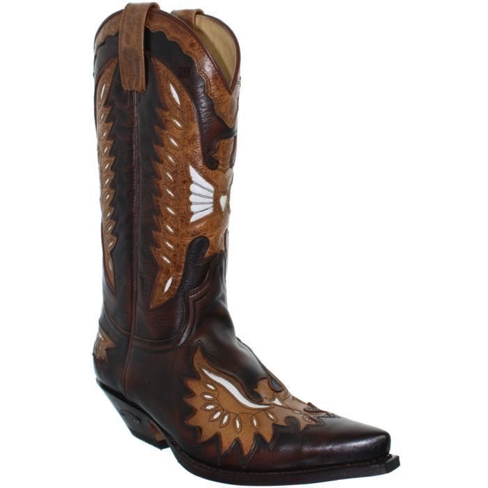 Santiags Hommes Sendra en cuir ref 26371 Antic Marron - Cdiscount ...
