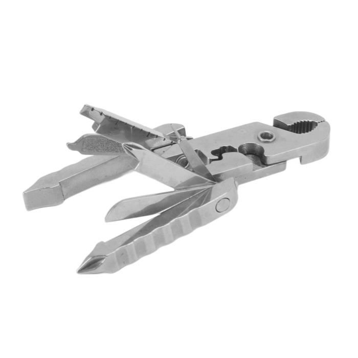 Omabeta Pince à outils pliante multifonction Outil multifonction 15 en 1 en acier inoxydable ...