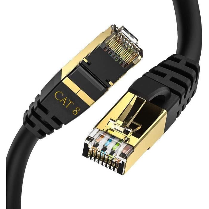 Cat8 Ethernet Gigabit Lan Câble Réseau (Rj45) Sstp 40Gbps 2000Mhz ...