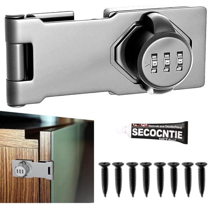 Serrure à code pour armoire - Serrure à combinaison à 3 chiffres avec vis de montage, serrure à ...