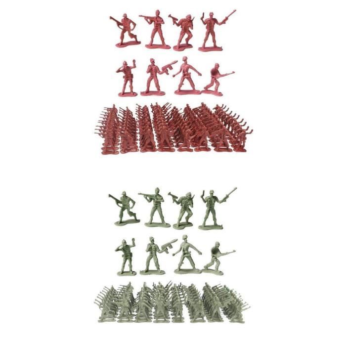 200 Pièces En Plastique 4,5 Cm Figurines de Soldat Miniatures Kits de ...