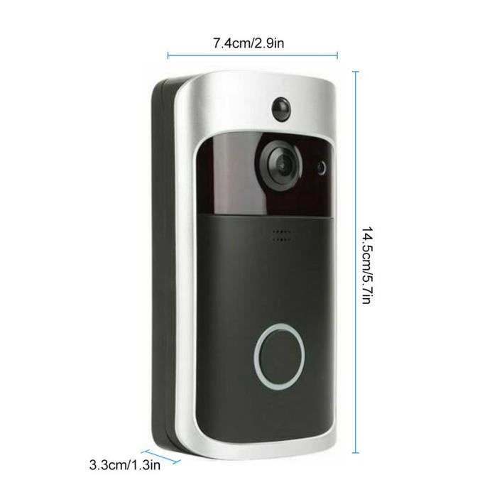 SONNETTE,Black--Caméra de sonnette intelligente vidéo WiFi 1080P ...