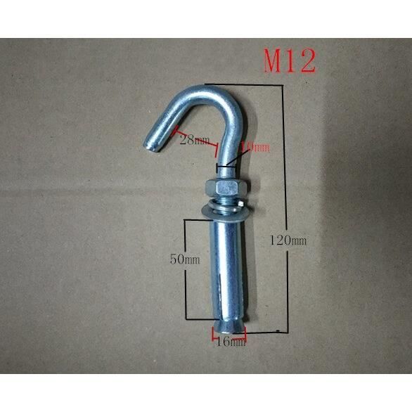 PATERE,M12-1PCS--Crochet à vis'expansion M6 M8 M10 M12, boulon en acier ...