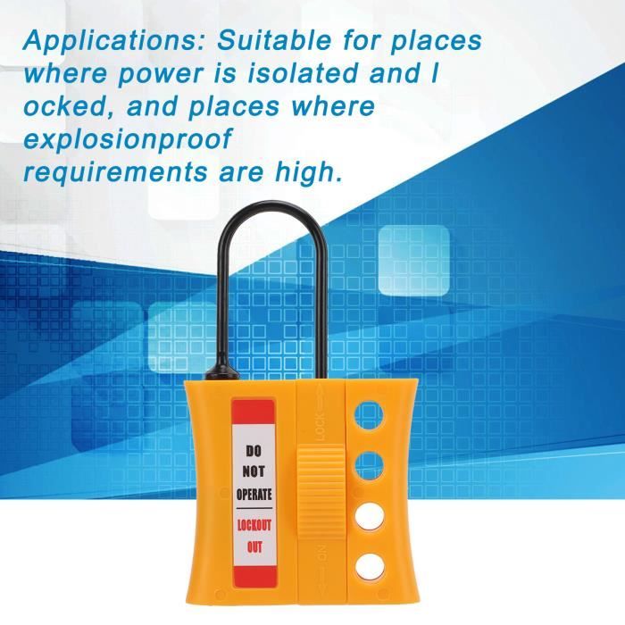 Hililand cadenas de sécurité Lockout Lock Tag Out Hasp Kit Verrou de ...